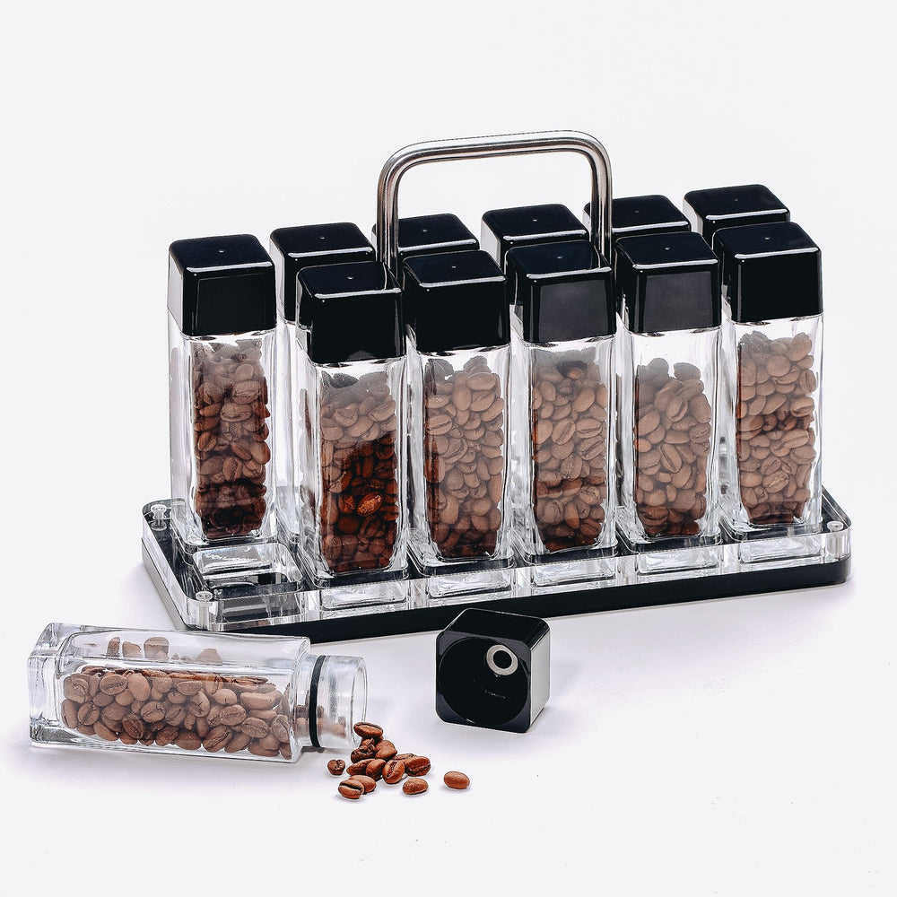 Normcore / 12 TUBES COFFEE BEAN CELLARS WITH STAND - GLASS TUBES