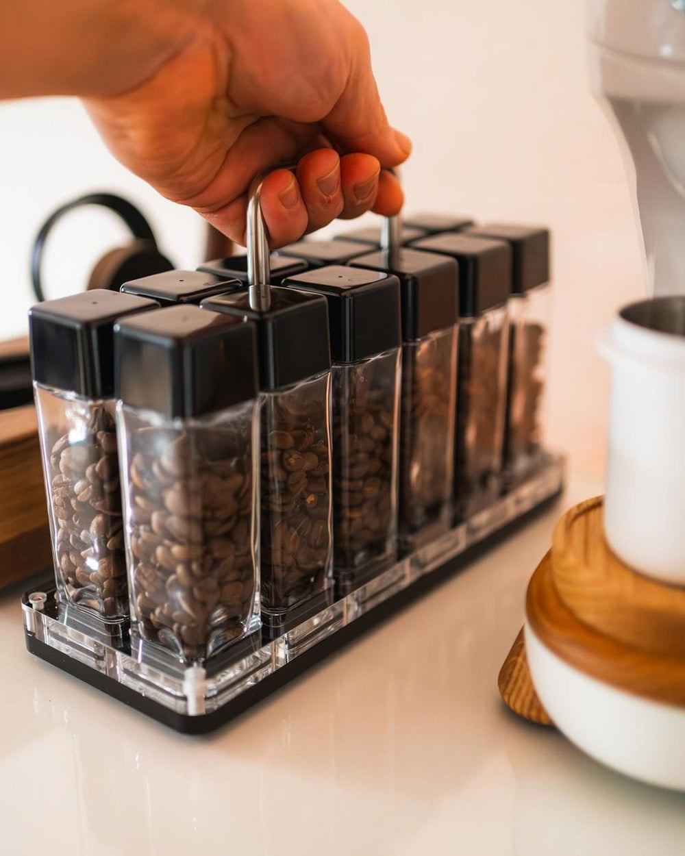 Normcore / 12 TUBES COFFEE BEAN CELLARS WITH STAND - GLASS TUBES