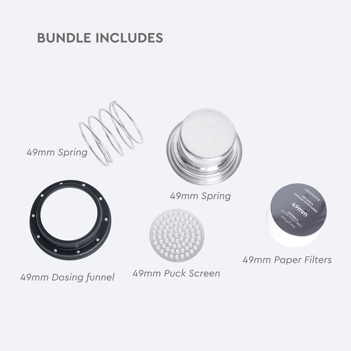 Normcore 58mm to 49mm Step-Down Portafilter Basket Kit